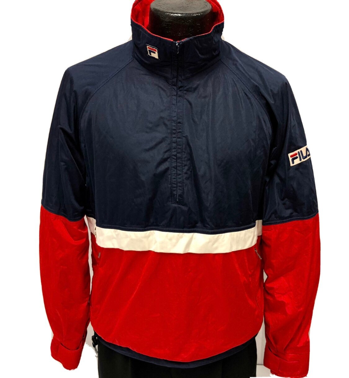 Vintage Fila Logo SHINY Red White Blue Gore-tex Track Suit Jacket ...