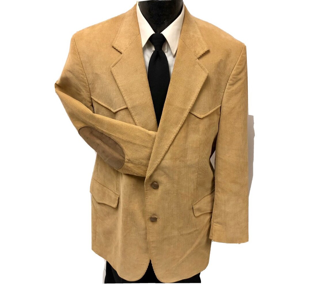 Vintage 70’s CCC Western Men Tan Suede Elbow Patch Sport Coat COWBOY ...