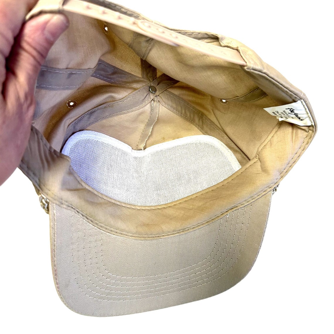 Vintage 80's LONE STAR BEER Snapback Trucker Hat Redneck Beige Cotton ...