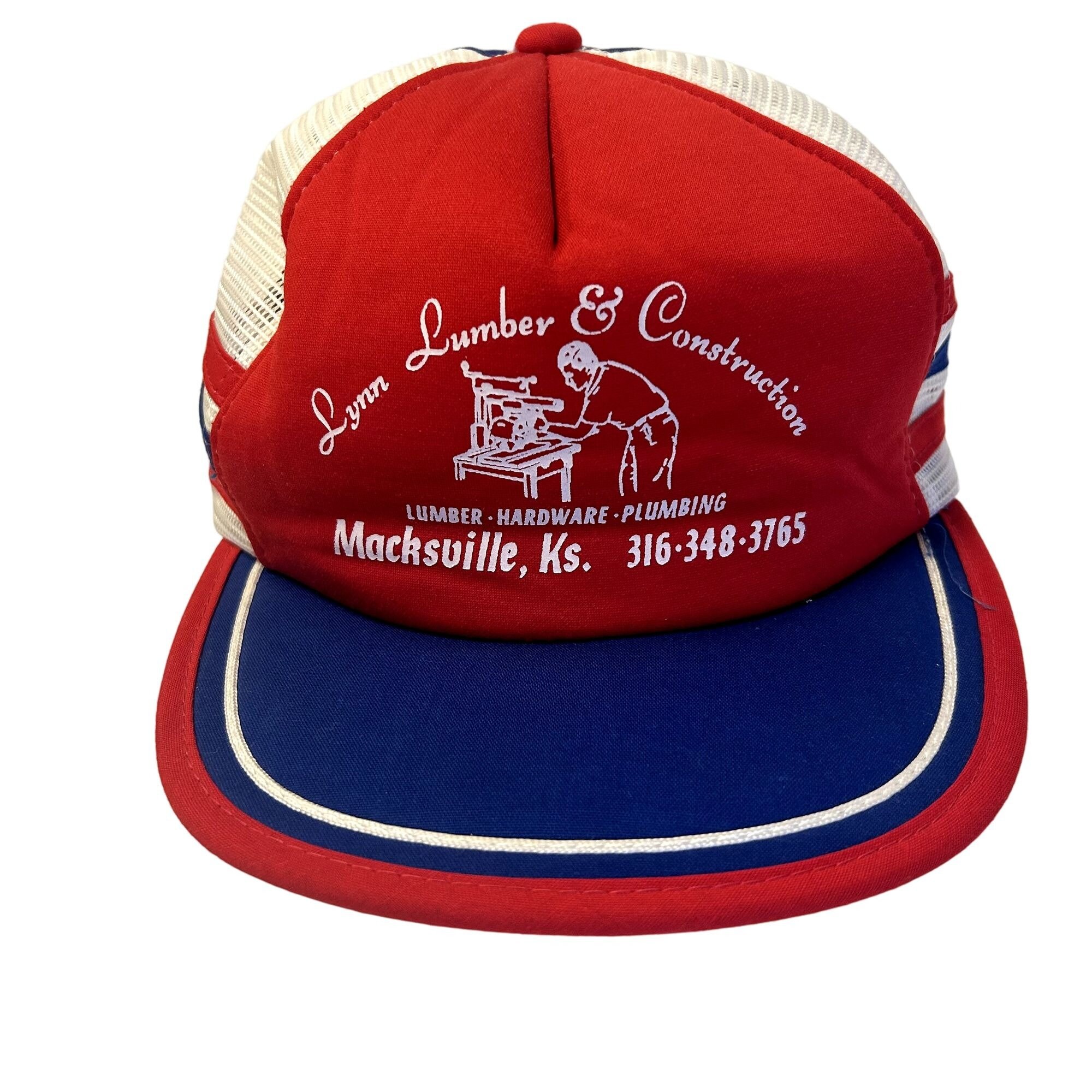 Vintage Youngan 80's Red White Blue Mesh TRUCKER Hat Snapback LUMBER ...