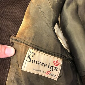 Vintage 70’s Sovereign Men Brown Sport Coat MOD Jacket Gold Btn Flap ...