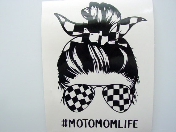 Mom Decal Messy Mom Bun Sticker Moto Mom Life Messy Bun | Etsy