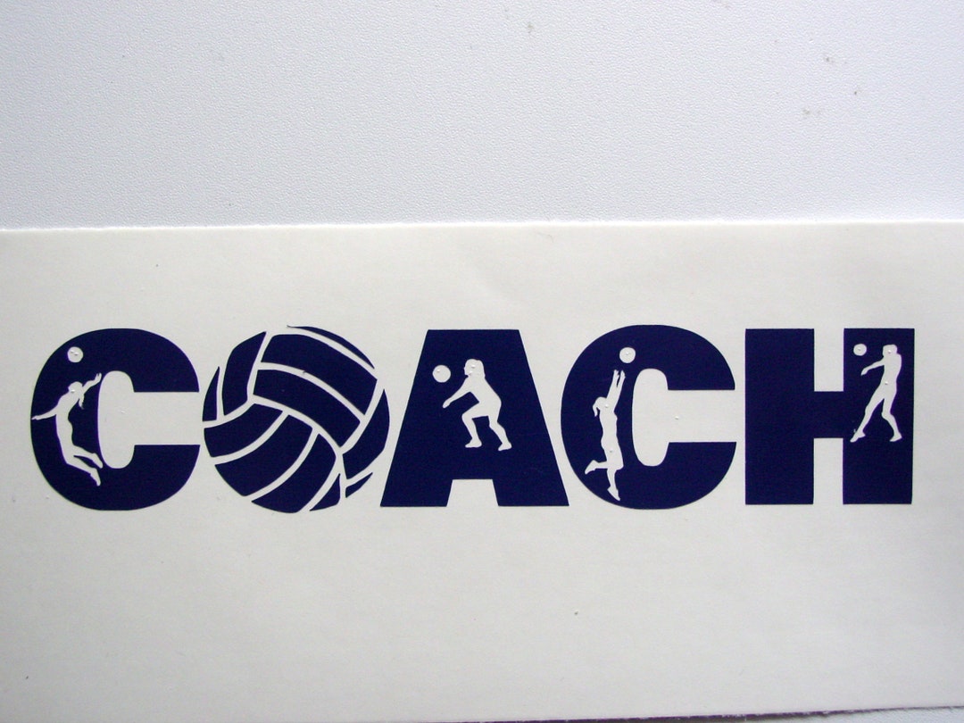 Volleyball Vinyl Decal, Volleyball Coach Decal, Sports Decal, Car Decal ...