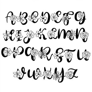 Floral Initial Sticker - Fancy Single Letter Decal for Laptops and ...