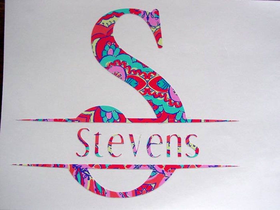 Split Monogram Decal Sticker, Vinyl Decal, Personalized Decal ...