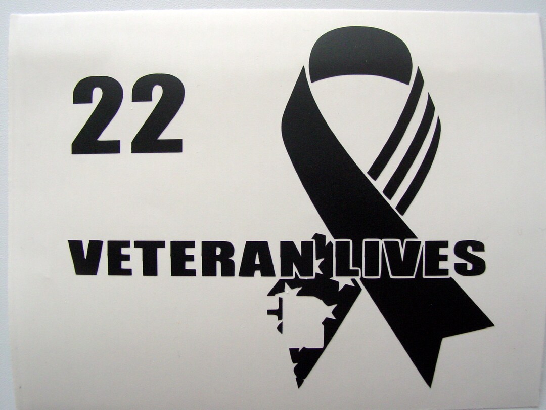 22 A Day Decal, Veteran Decal Sticker, 22 Veteran Lives Vinyl Decal ...