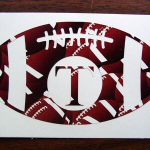 Football Decal, Monogram Decal, Initial Decal, Vinyl Decal ...