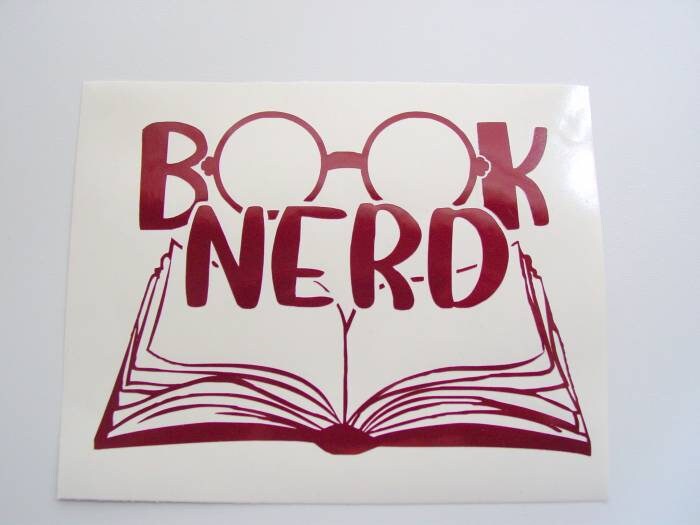 Book Nerd Vinyl Decal Book Nerd Sticker Car Decal Laptop | Etsy