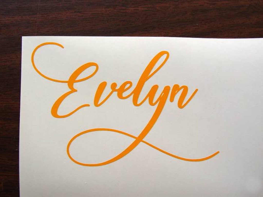 Personalized Fancy Script Vinyl Decal - Name Sticker for Car Laptop ...