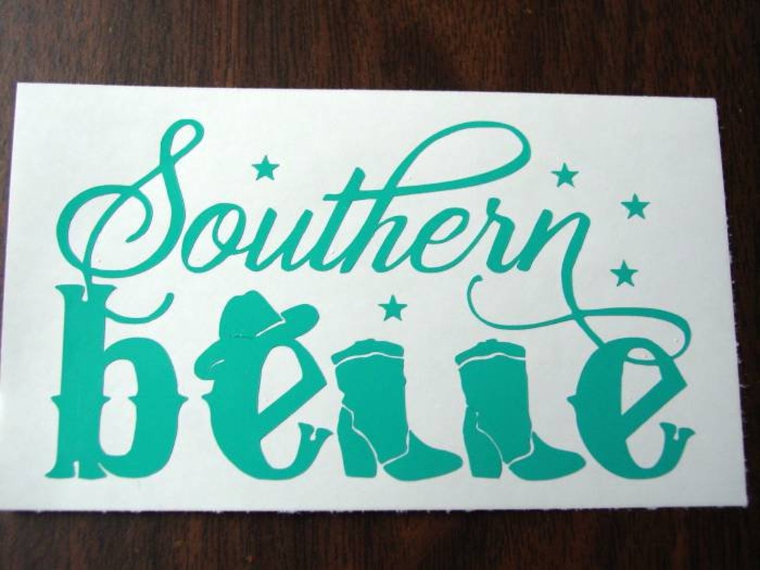 Southern Belle Decal, Cowboy Boots Sticker, Southern Heritage Vinyl ...