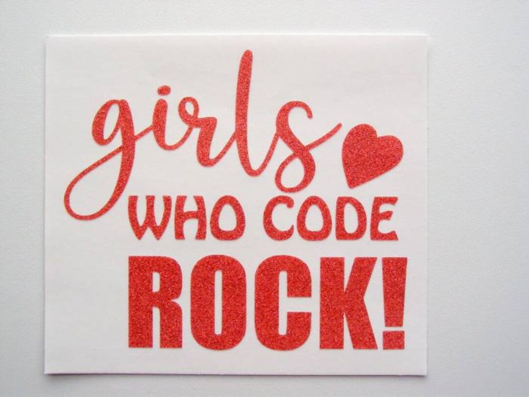 Computer Sticker, Girls Who Code Rock Decal, Computer Geek Sticker, Car ...