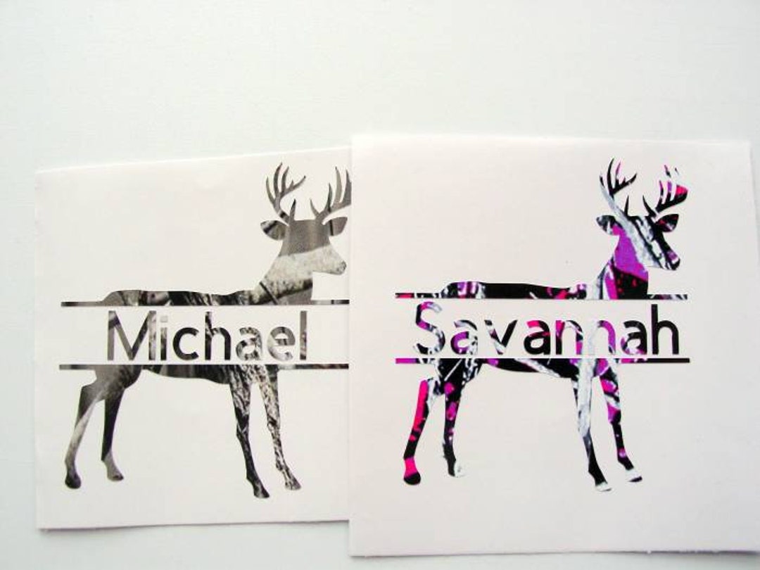 Camo Deer Decal, Hunting Decal, Deer Monogram Sticker Decal, Hunting ...