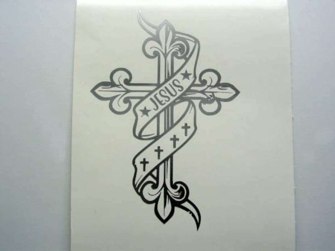Jesus Cross Decal, Jesus Sticker, Cross Sticker, Christian Spiritual ...