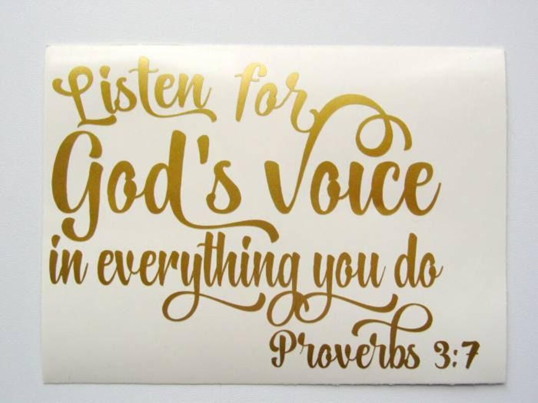 Bible Quote, Listen for God's Voice Sticker, Proverbs 3:7 Decal ...