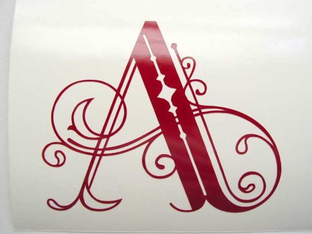 Custom Initial Vinyl Decal, Single Letter Sticker, Cooler Decal, Car ...
