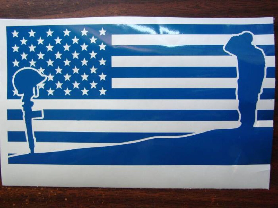 Fallen Soldier Decal, Hand Salute Sticker, Memorial Soldier Decal ...