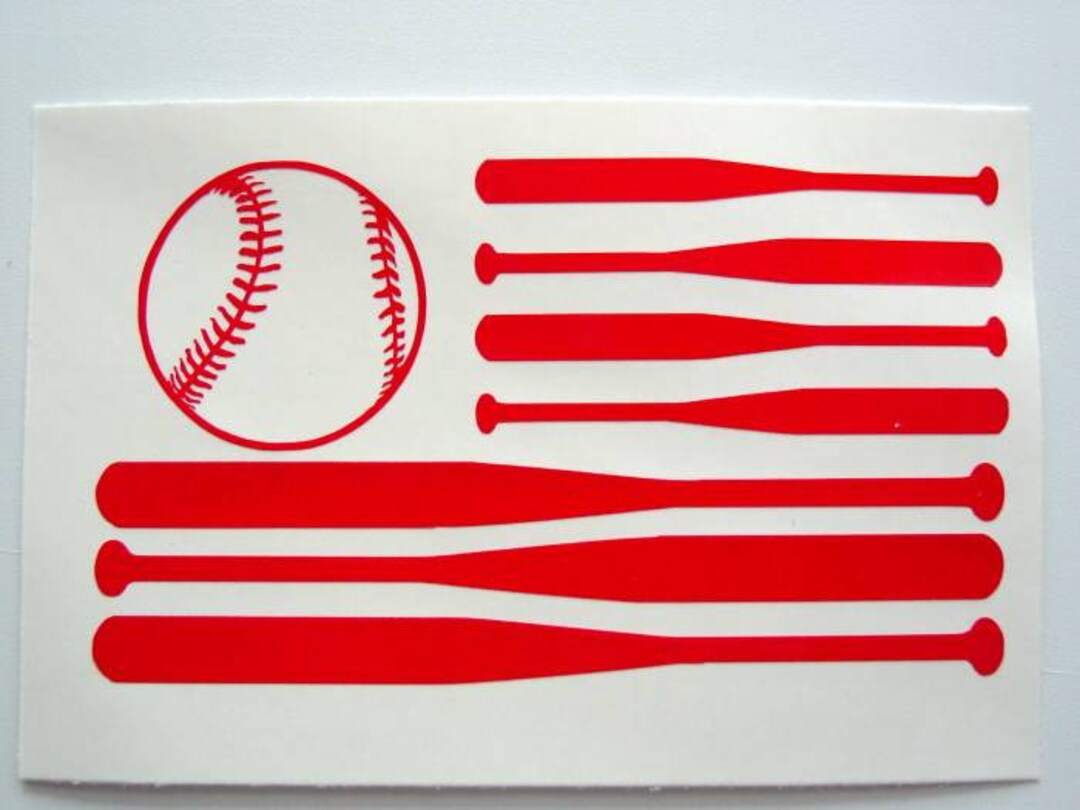 Baseball Vinyl Decal, Baseball Flag Sticker, Sports Decal, Car Decal ...
