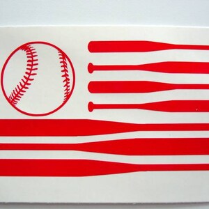 Baseball Vinyl Decal, Baseball Flag Sticker, Sports Decal, Car Decal ...