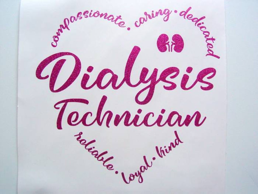 Dialysis Technician Decal, Dialysis Tech Sticker, Glitter Decal, Heart ...
