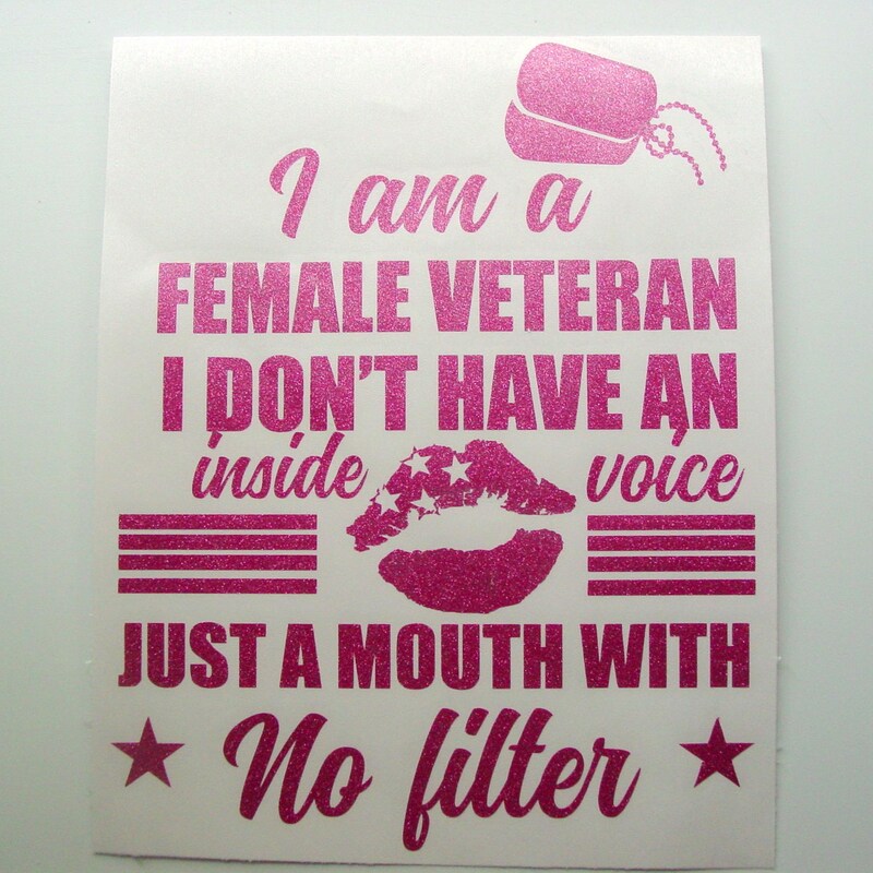 Female Veteran Car Decal - Etsy