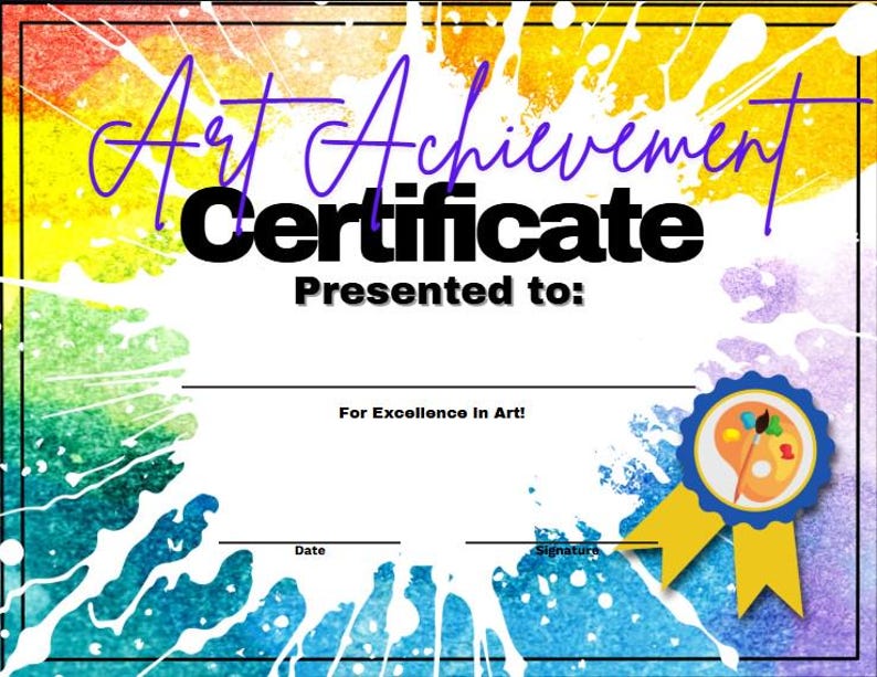 Art Achievement Certificate - Etsy