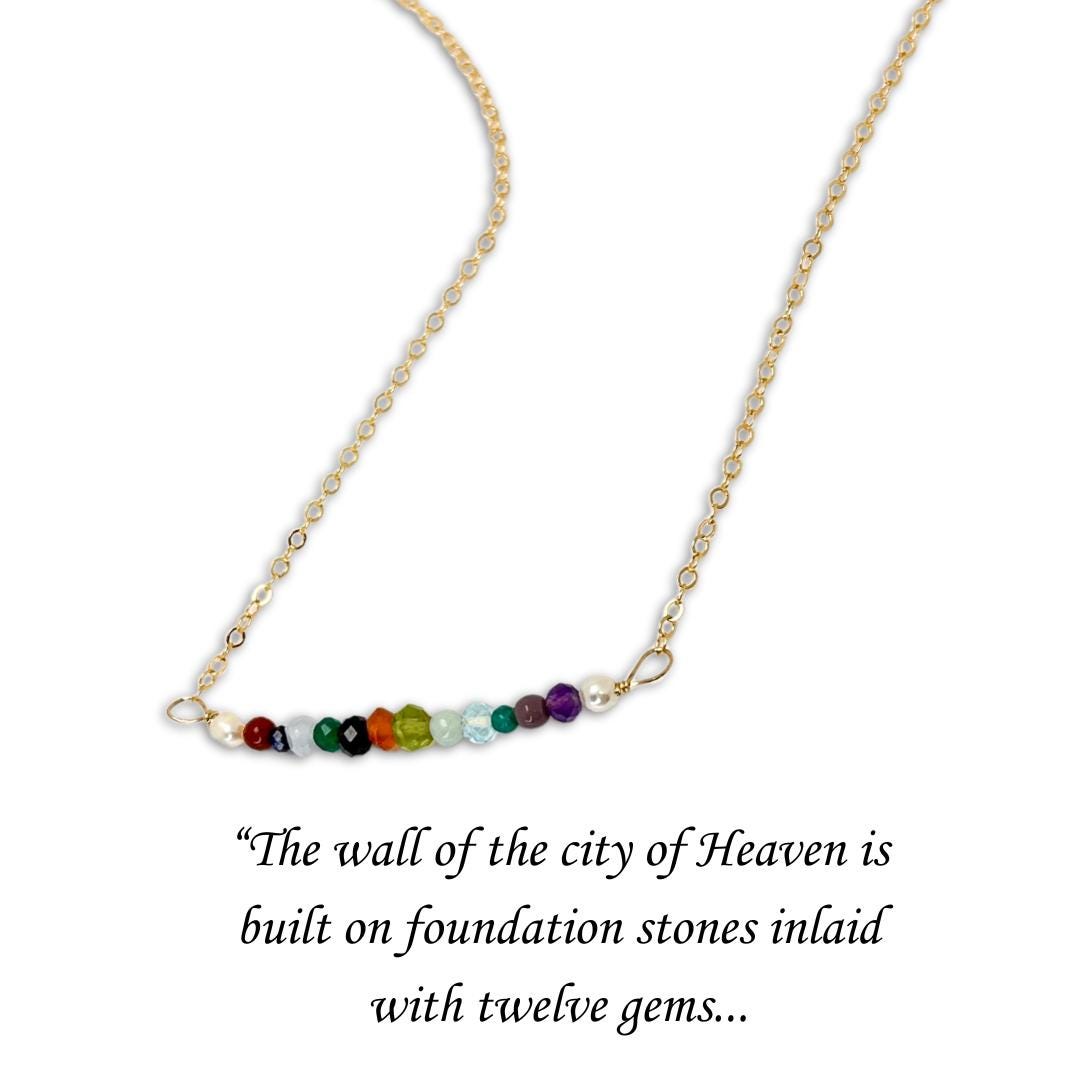 Wall of Heaven Gemstone Necklace: Genuine Biblical Gemstones, Pearls ...