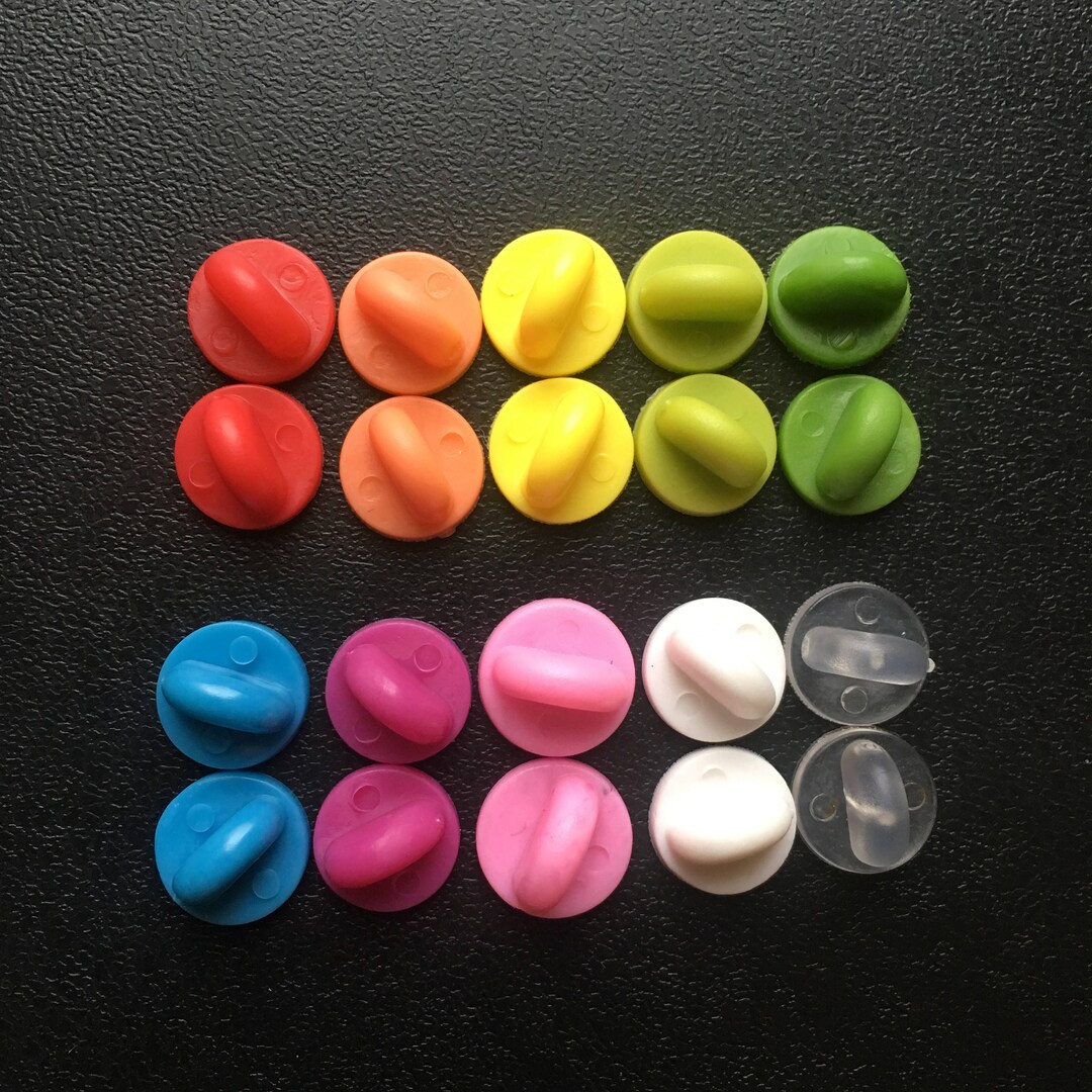 Rainbow Rubber Enamel Pin Backs Variety Sample - 20 Pack - Etsy