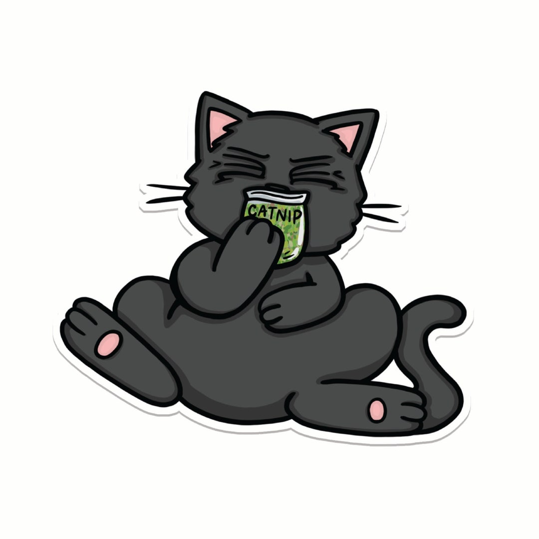 Catnip Cat Vinyl Sticker for Hydroflask, Waterproof Sticker ...