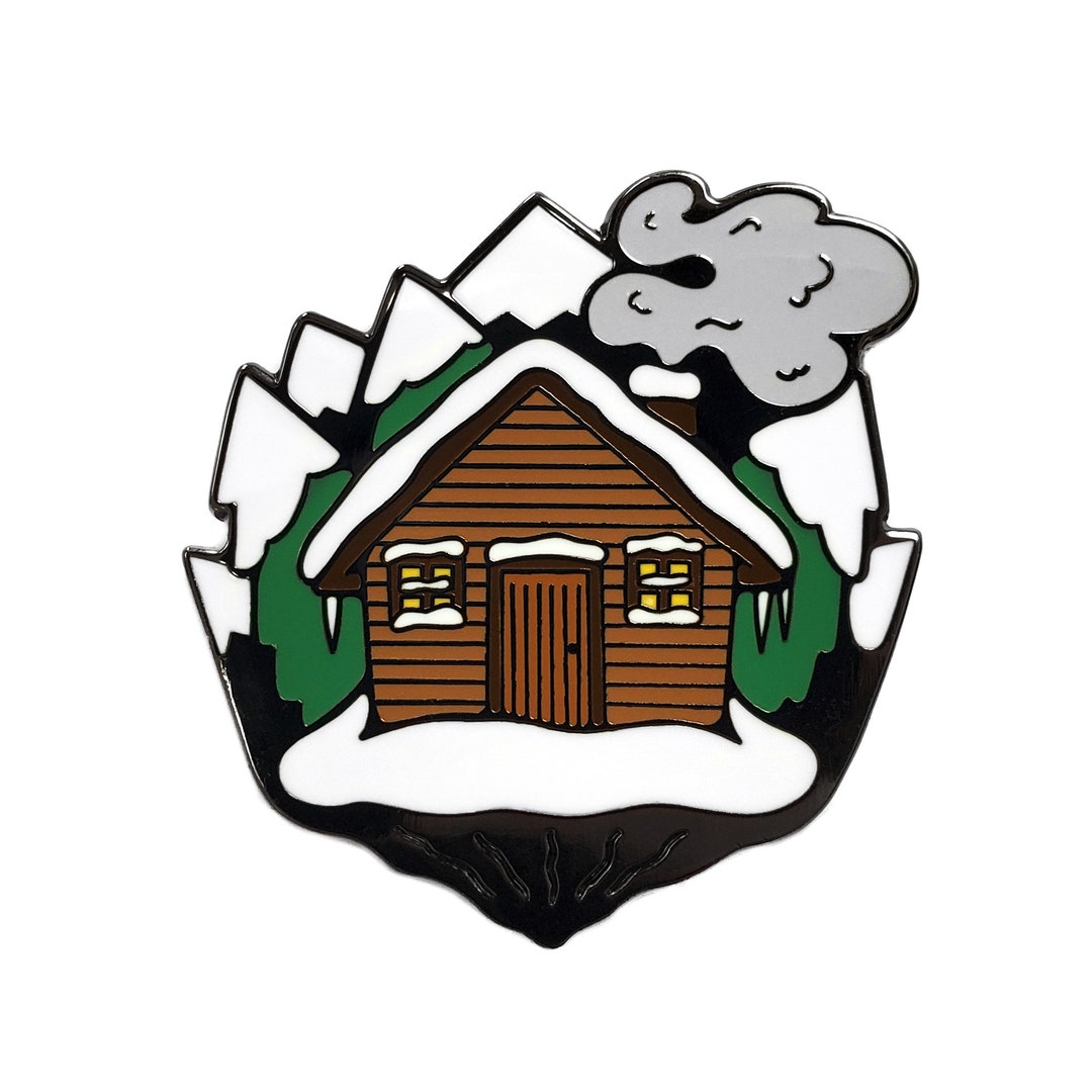 Log Cabin Enamel Pin - Lapel Pin for Fitted Hats, Pin for Jacket ...
