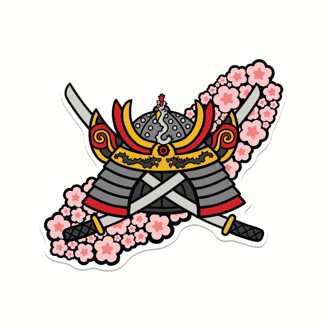 Sakura Samurai Vinyl Sticker for Hydroflask, Waterproof Sticker ...