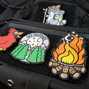 Campfire Patch Fire Morale Patch, Hook and Loop Patch for Jacket, Iron on Patch, Tactical Patch ...