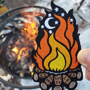 Campfire Patch Fire Morale Patch, Hook and Loop Patch for Jacket, Iron ...
