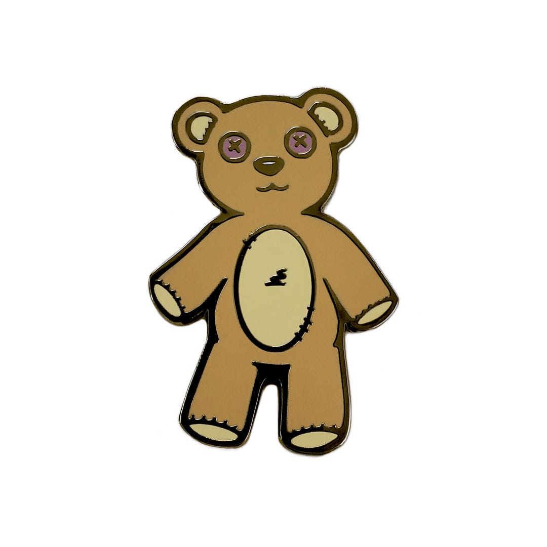 Teddy Bear Hard Enamel Pin – 1.25" – Gold Metal - Etsy