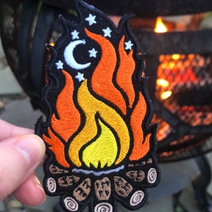 Campfire Patch Fire Morale Patch, Hook and Loop Patch for Jacket, Iron ...