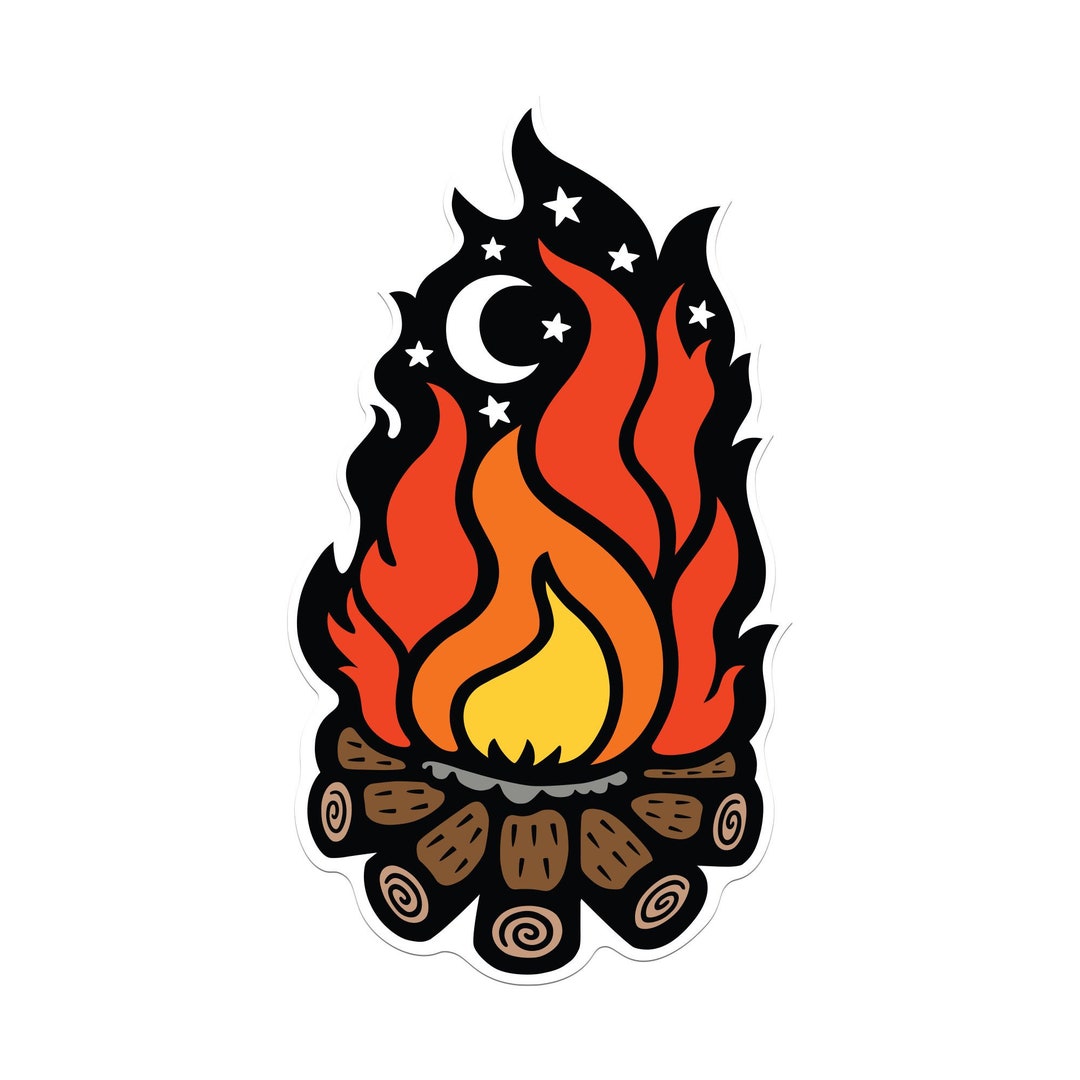 Campfire Vinyl Sticker for Hydroflask, Waterproof Sticker, Weatherproof ...