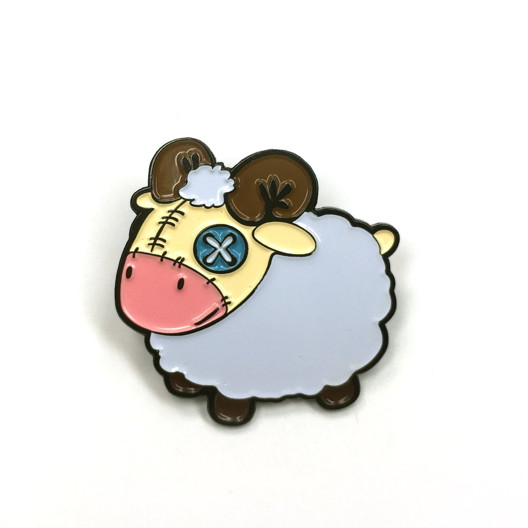 Plush Patchwork Android Sheep Animal Enamel Pin Heady Festival Hat and ...