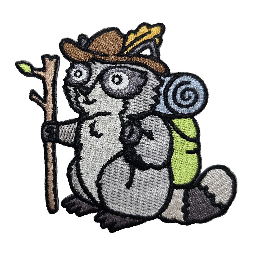 Raccoon Hiker Patch - Morale Patch, Hook and Loop Patch for Backpack ...