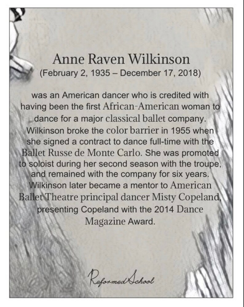 Raven Wilkinson Ballerina Blank Greeting Card 5.5 X - Etsy