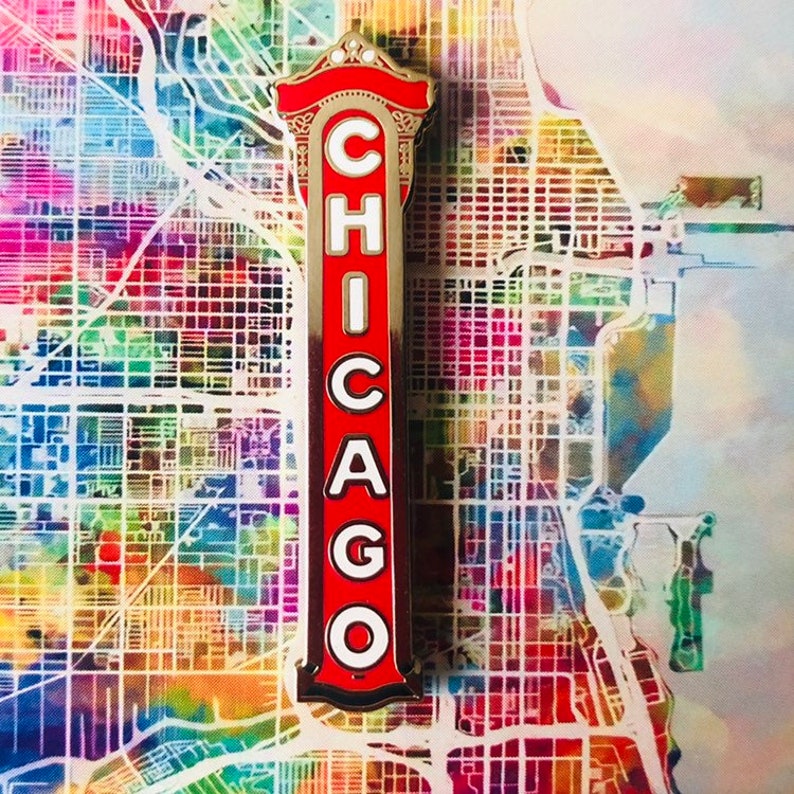 Chicago Hard Enamel Pin | Etsy