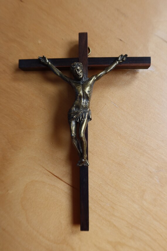 A Solid Wood Cross With a Bronze Corpus Christi Small and | Etsy