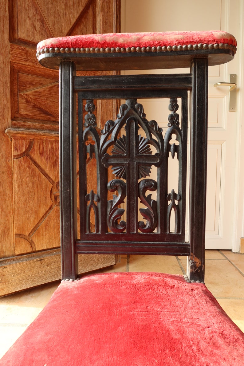 RED VALVET Prayer Chair. Prie Dieu Carved and Handmade From - Etsy