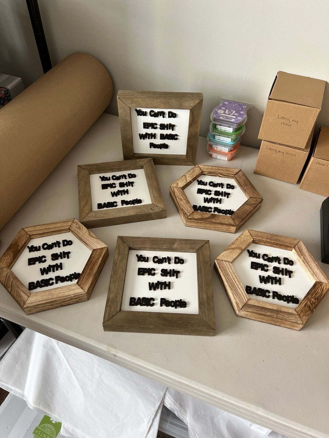 6 Custom Made Shelf Sitters / Signs - Etsy