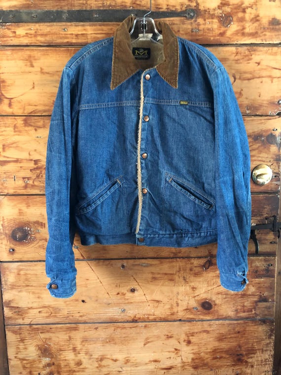 1970s Maverick Blue Bell Jacket Denim Sherpa Cotton W… - Gem