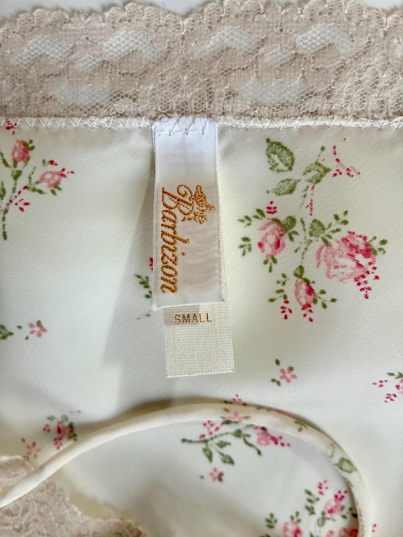 70s Lingerie Set Barbizon Floral White and Pink Loung… - Gem