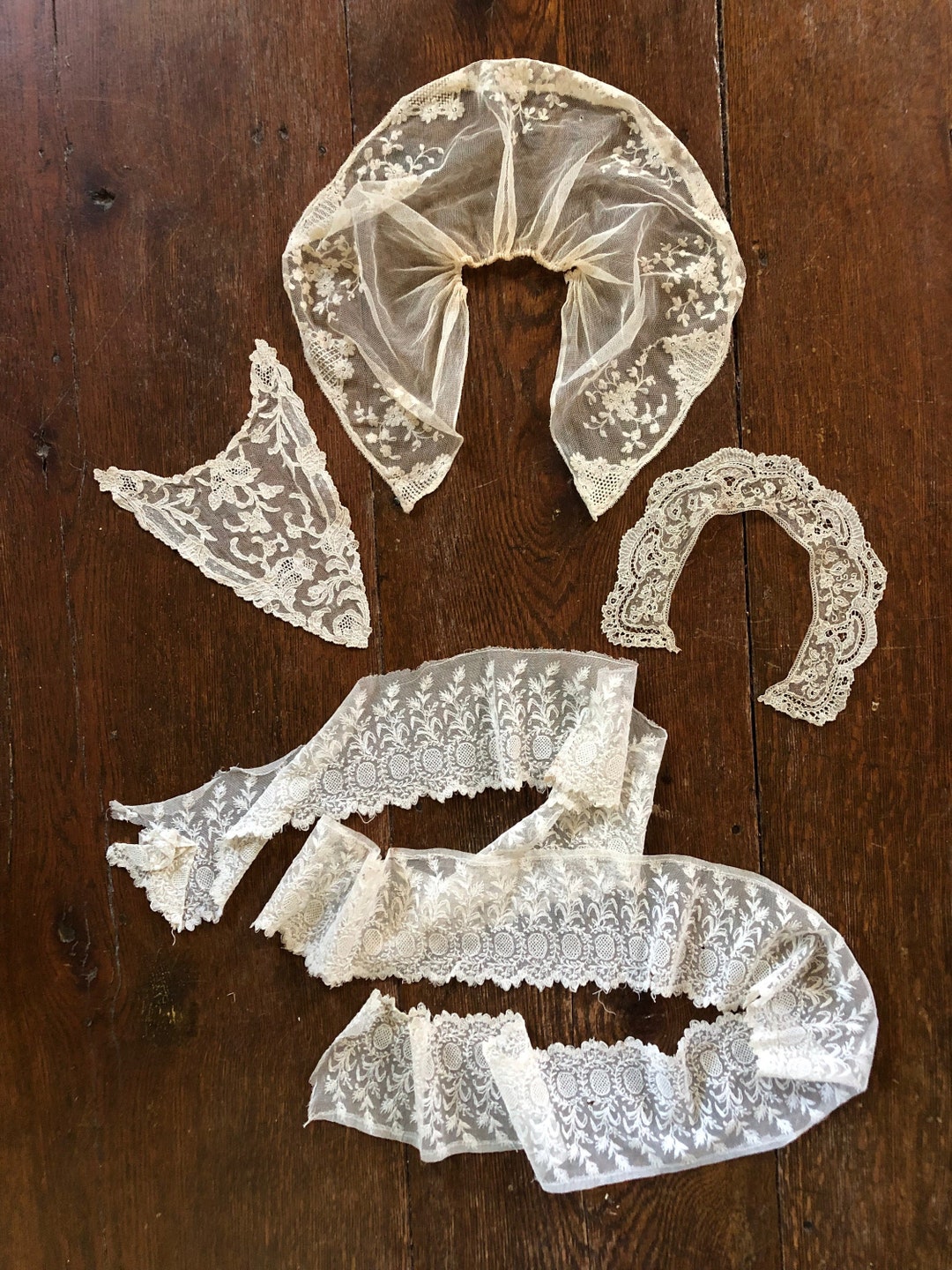 Victorian Edwardian Lace Collars Trims Inserts Handmade Lace - Etsy