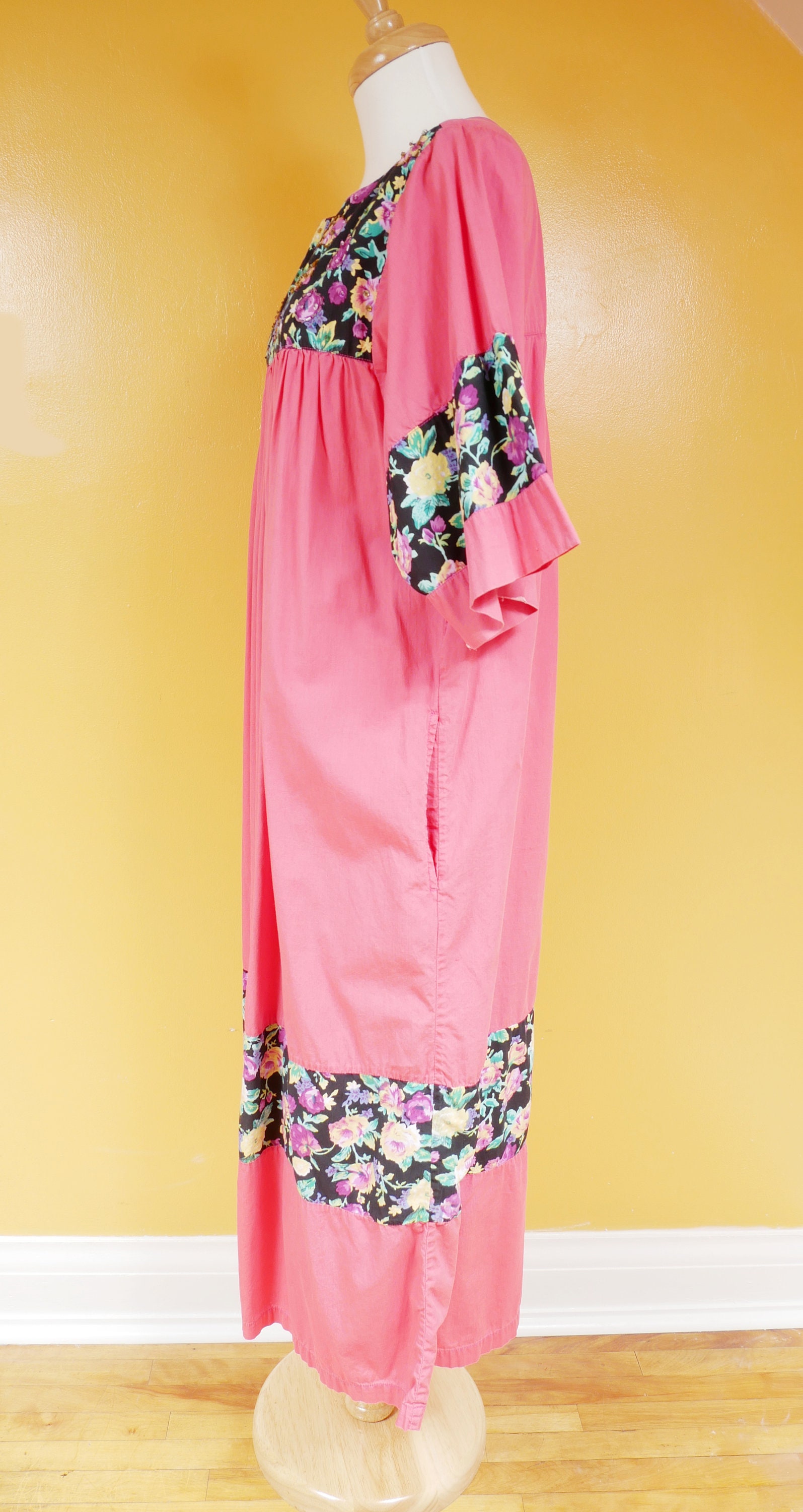 Beaded Pink Floral Muumuu Nightgown - Etsy