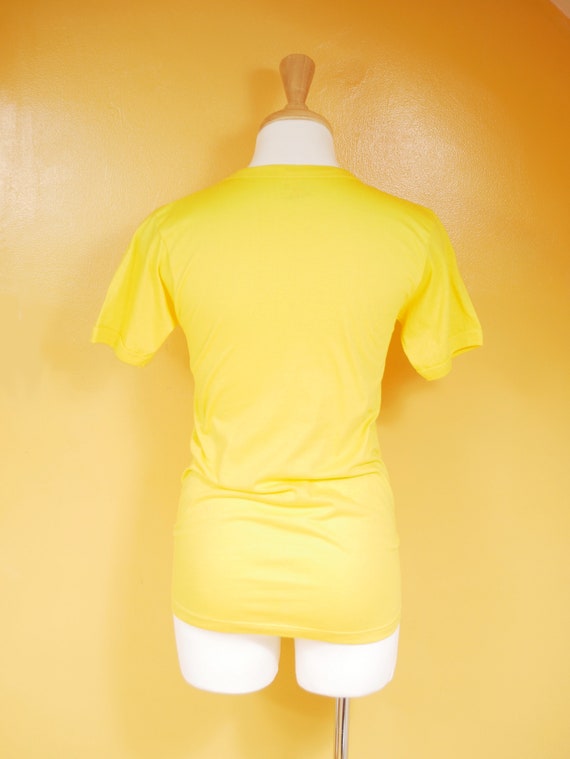 Vintage 1980s Blank Sunshine Yellow Ringer T-Shirt - Gem