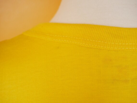 Vintage 1980s Blank Sunshine Yellow Ringer T-Shirt - Gem