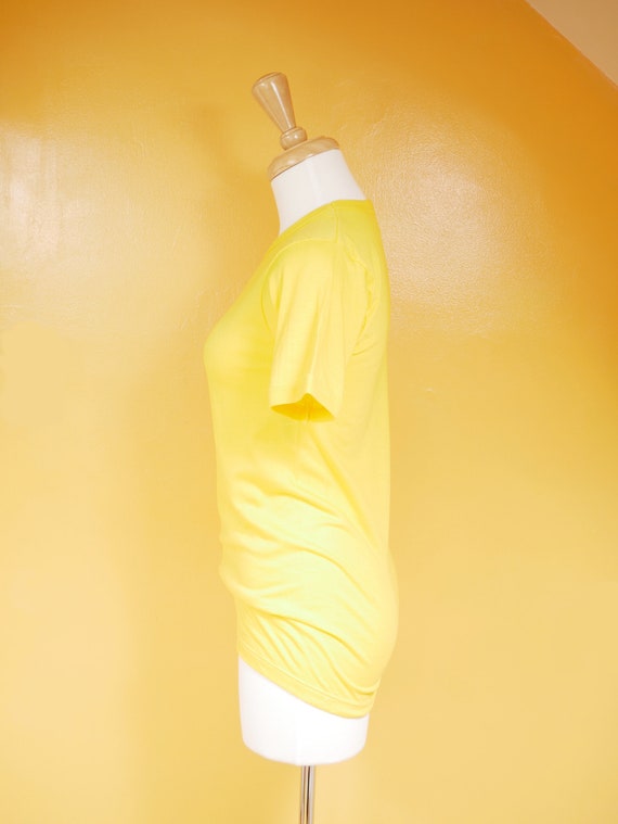 Vintage 1980s Blank Sunshine Yellow Ringer T-Shirt - Gem