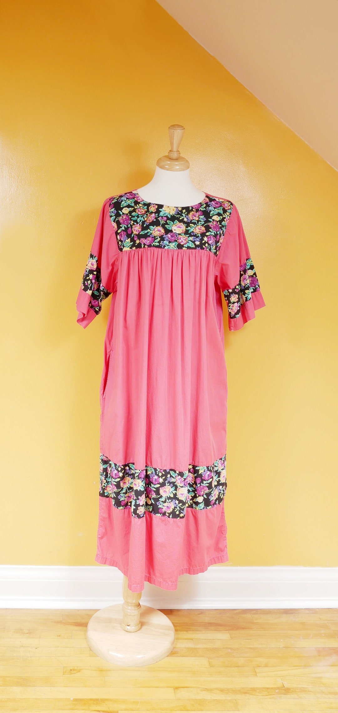 Beaded Pink Floral Muumuu Nightgown - Etsy